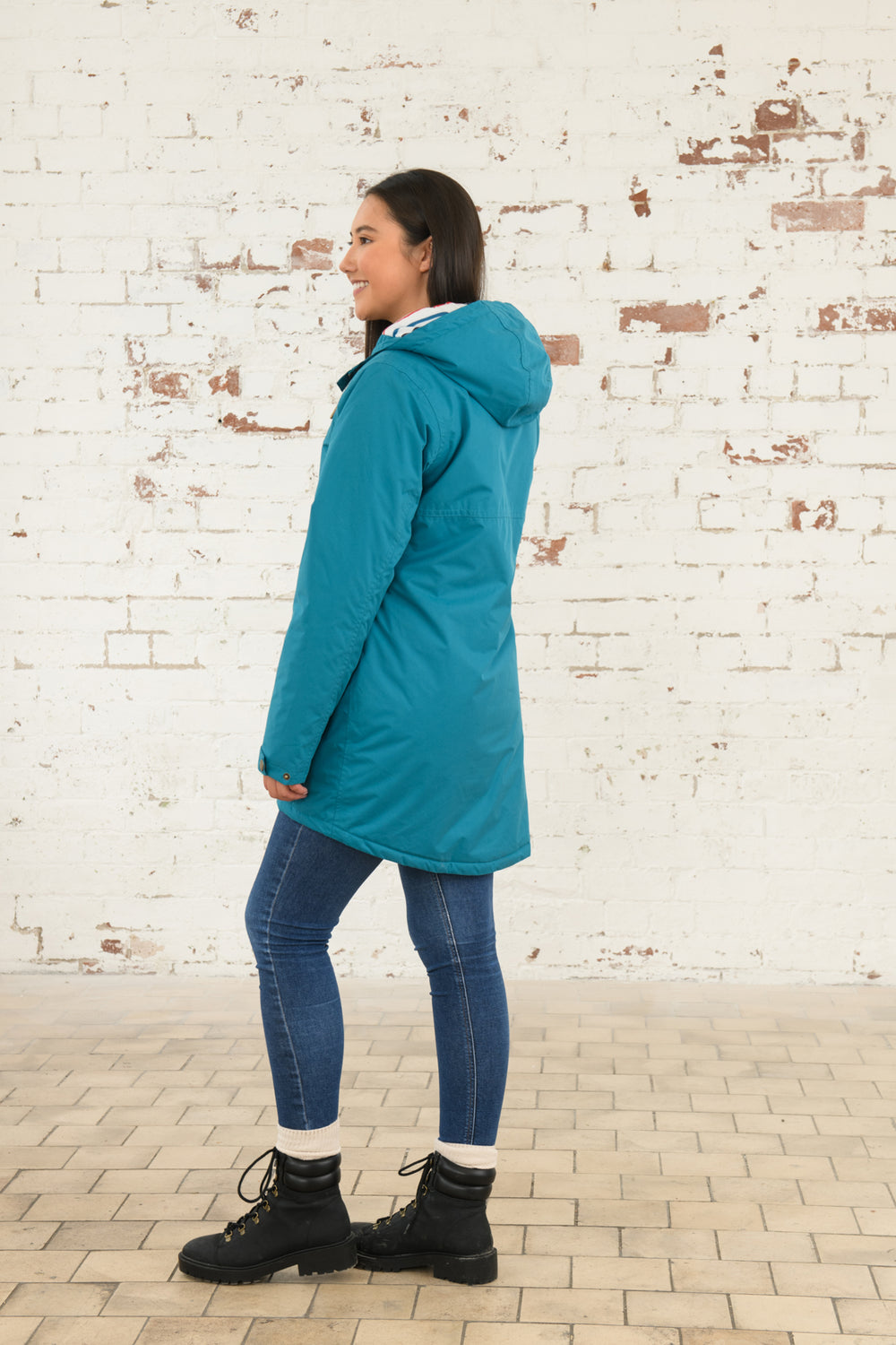 Lighthouse Eva Long Waterproof Coat Peacock